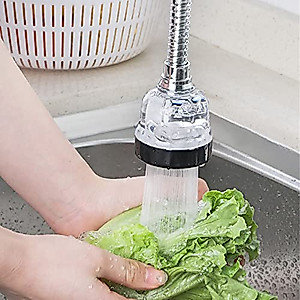 Kitchen Faucet Extender Rotating 360° Rotatable Anti-Splash Water Saving Faucet Nozzle Splash-Proof Faucet Pressurized Shower Water Saving Three Modes
