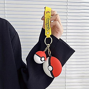 Cute Airpod Pro 2 Case, Funny 3D Cartoon Key Chain Case, Soft PVC Full Protection Shockproof Charging Case Cover Compatible with for 2019 Airpod Pro, 2022 Airpod Pro 2. (Pro 2 Pendant Ball)