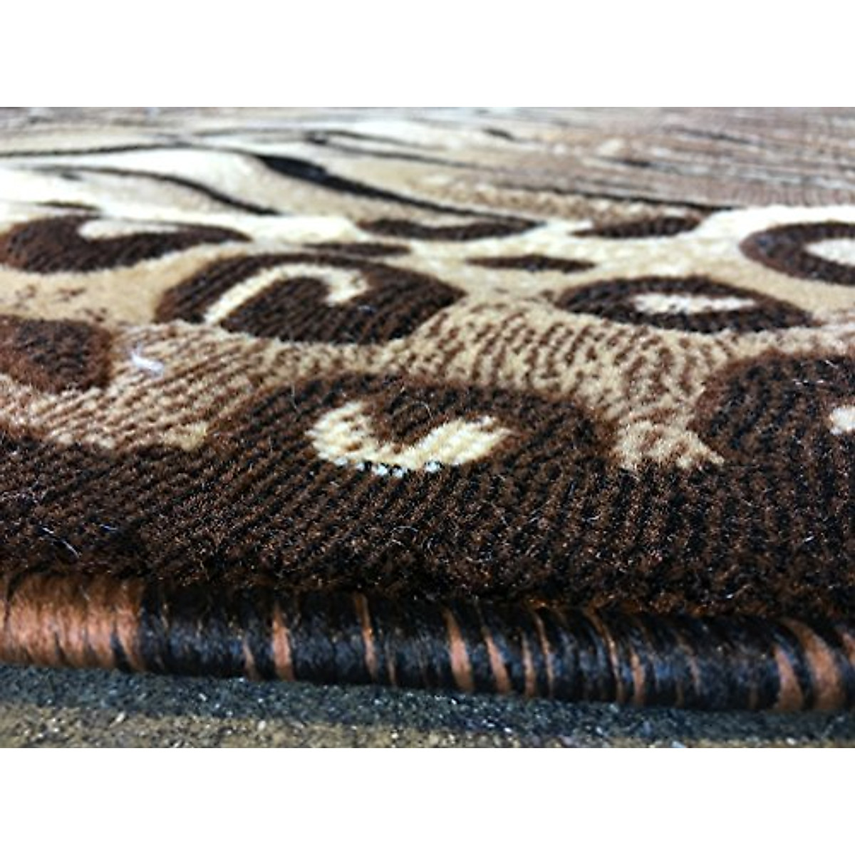 Americana Tiger & Leopard Zebra Animal Skin Round Area Rug Print Design 130 (4 feet X 4 feet Round)