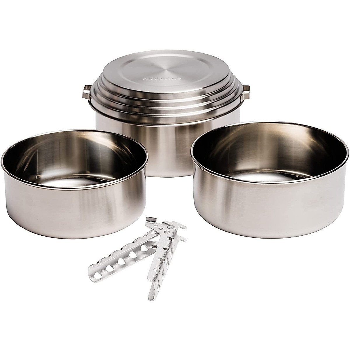 Solo Stove 3 Pot Set - Stainless Steel Camping Backpacking Cookware Kitchen Kit | Pot Gripper Included for Rocket Stove Camp Cooking