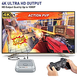 Kinhank Retro Game Console 128GB, Super Console X PRO Built-in 95,000+ Games, Video Game Console Systems for 4K TV HD/AV Output, Dual Systems (128G)