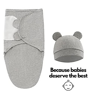 Swaddle King Easy Swaddle Wraps with Matching Hats, Pack of 6 (3 Wraps + 3 Hats), Cotton Knit Baby Wrap, Newborn Wearable Swaddle Sleep Sack, Size 0-3 Months, Small