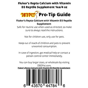 DBDPet 's Bundle with Fluker's Repta Calcium with Vitamin D3 Reptile Supplement 4oz - Includes Attached Pro-Tip Guide