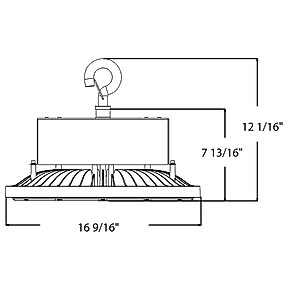 RAB H17XXLB Field Adjustable 300W/400W/500W LED Highbay, 3000K/4000K/5000K, Black