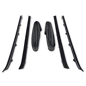 WEILEITE Front Door Window Channel Felt Trim Seal Weather Stripping Kit Compatible with GMC C1500 C2500 C3500 K1500 K2500 K3500 Suburban Jimmy Chevy C10 C20 C30 K5 K10 K20 K30 Blazer Suburban Truck