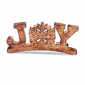 Earthly Home Christmas Joy Sign Rustic Tabletop, Rustic Home Décor, Bowknot Farmhouse Wooden Decorative Sign, Holiday Xmas Display Box Sign Decoration Gift