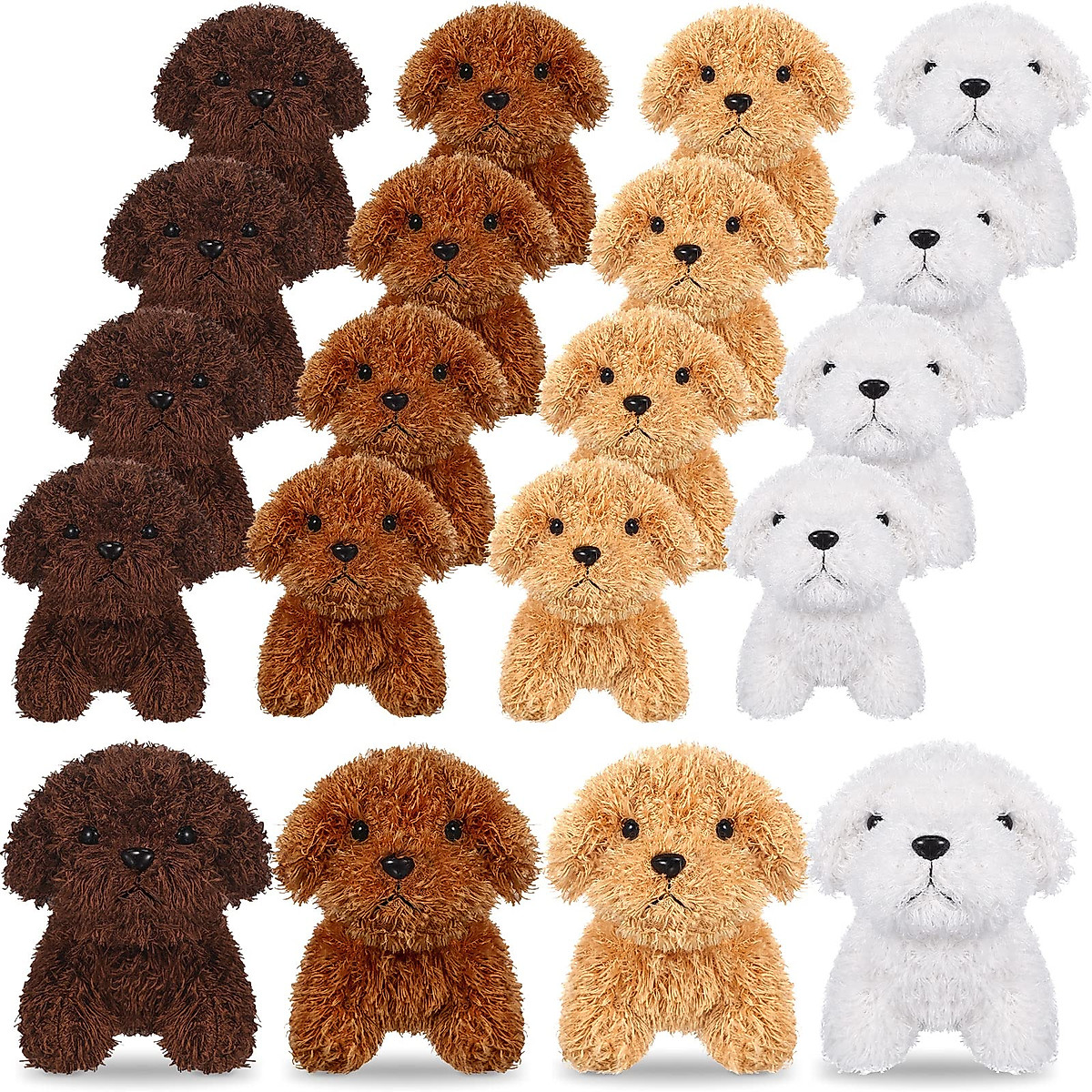 Sosation 20 Pcs Mini Plush Stuffed Puppy Bulk Valentines Day Party Favor Gift Dog Party Gift Toy Soft Plush Dog for Kids Easter Goodie Bag Fillers Baby Shower Birthday Carnival Prize(Multicolor)