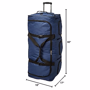 Rockland Rolling Duffel Bag, Navy, 40-Inch