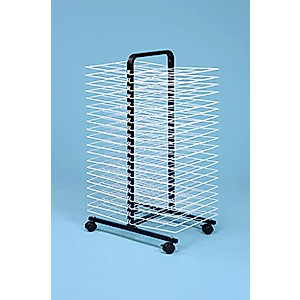 American Educational Products A-C1168 Drying Rack on Wheels, 40 Shelf, 7" Height, 18" Wide, 48" Length