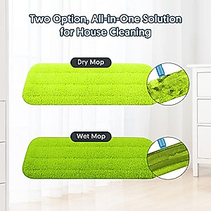 Spray Mop Pads Heads Replacement Compatible with Swiffer PowerMop - MEXERRIS Microfiber Wet Mops Refill Mop Cleaning Pads Floor Mop Pads Fit for All Spray Mops & Velcro Design Mops,7 Pcs/Set Green