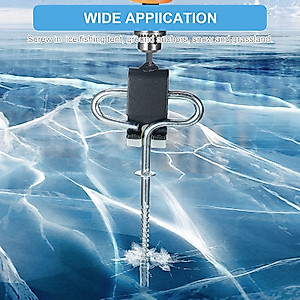 Hotop Ice Anchor Fishing Tent Stakes, Ice Fishing Shelter Anchor Ice Shanty Anchor Outdoor Camping Tent Threaded Tent Peg 235 Carbon Steel Accessories for Ice Fishing Winter Fishing Tent (4 Pieces)