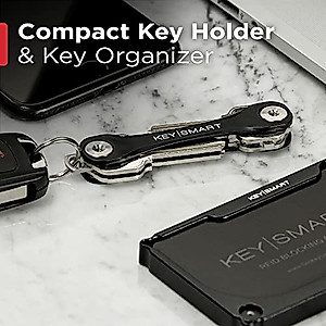 KeySmart Flex - Compact Key Holder and Keychain Organizer (up to 8 Keys, Black)