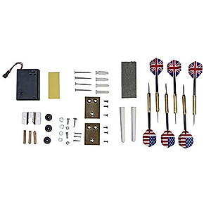 DMI Sports Paris Bristle Dartboard Cabinet Sets - Includes LED Lighting or Electronic Scoring Option, Rustic Grey (D4400W)