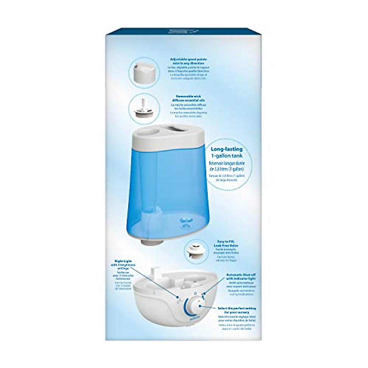 Dr. Brown's Cool Mist Ultrasonic Humidifier for Baby with Diffuser and Night Light
