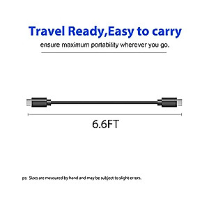6.6ft USB-C to USB-C Fast Charger Cable Cord for iPad Pro 12.9 Inch (3rd 4th 5th Generation) 11 Inch 3rd/2nd/1st Gen & New iPad Mini 6th Gen(2021) iPad Air 4th Gen, for Stylus Pen USB C Charging Cable