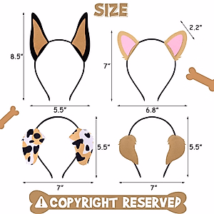 CiyvoLyeen 15 PCS Puppy Dogs Ear Headbands for Pet Birthday Party New Year Favors Dog Theme Costumes Dress-up Photo Booth Props Cute Puppy Baby Shwer Party Supplies Gift