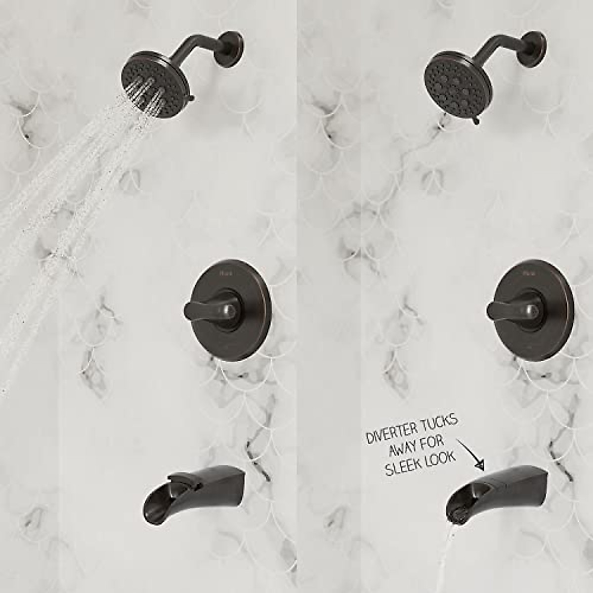 Pfister Jaida Tub & Shower Trim Kit with Restore Technology, Valve and Cartridge Included, 1-Handle, Tuscan Bronze Finish, 8P8WS2JDSY