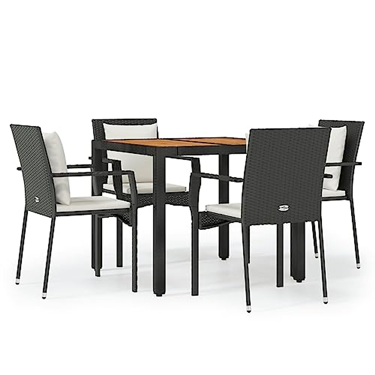 WFAUIBR Dining Set with Cushions 5 Piece Patio ，Bistro Sets,Coffee Table Sets, Whether You Have a Balcony, Lawn, Garden, or Poolside, This Set is Outdoor Spaces，Black，5 Piece 35.4"