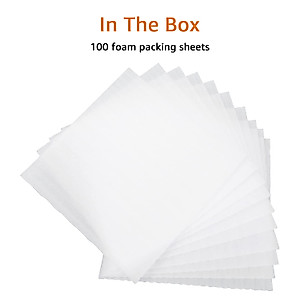 Amazon Basics Foam Wrap Sheets, 7-3/8 inches x 7.5 inches, 1/16-inch Thick, 100 Pack