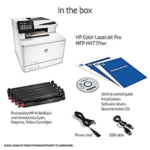 HP LaserJet Pro M477fnw Multifunction Wireless Color Laser Printer with Built-in Ethernet (CF377A)
