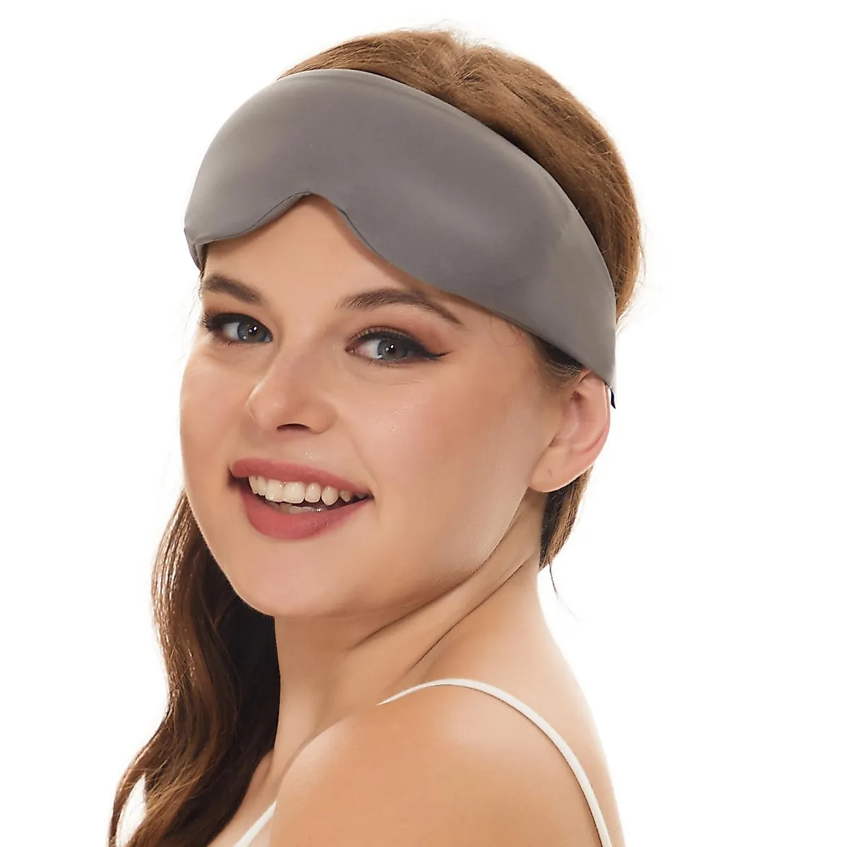 ALASKA BEAR Sleep Mask Headband Design, Blindfold Eye Mask for Women Men 100% Blackout for Meditation Workout Travel, All Sleeping Positions (Dark Grey)