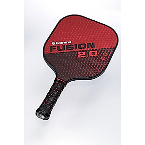 GAMMA Sports 2.0 Pickleball Paddles: Mens and Womens Textured Fiberglass Face Pickle-Ball Racquet - Indoor and Outdoor Racket: Fusion Red, ~8 oz