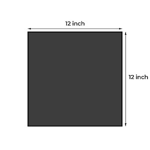 Frametory, 12x12 Black Uncut Picture Mat Boards, Backing Boards for Frames, Photos, Crafts - Pack of 12