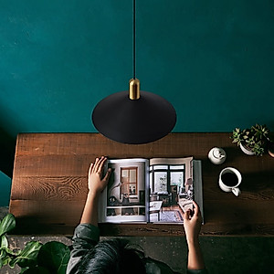 H XD GLOBAL Industrial Style Pendant Lighting, Classic Iron Hanging Pendant Light, Dining Room Hanging Lamp, Bedroom Bedside Bar Hanging Lighting, Living Room Pendant Lamp (Gold)