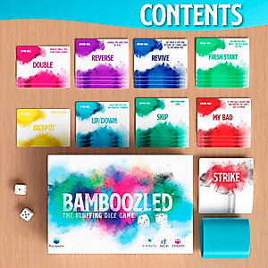 Bamboozled - A Hilariously Fun Bluffing Dice & Card Game. Family-Friendly Party Game for Kids, Teens & Adults. Fast and Easy to Learn