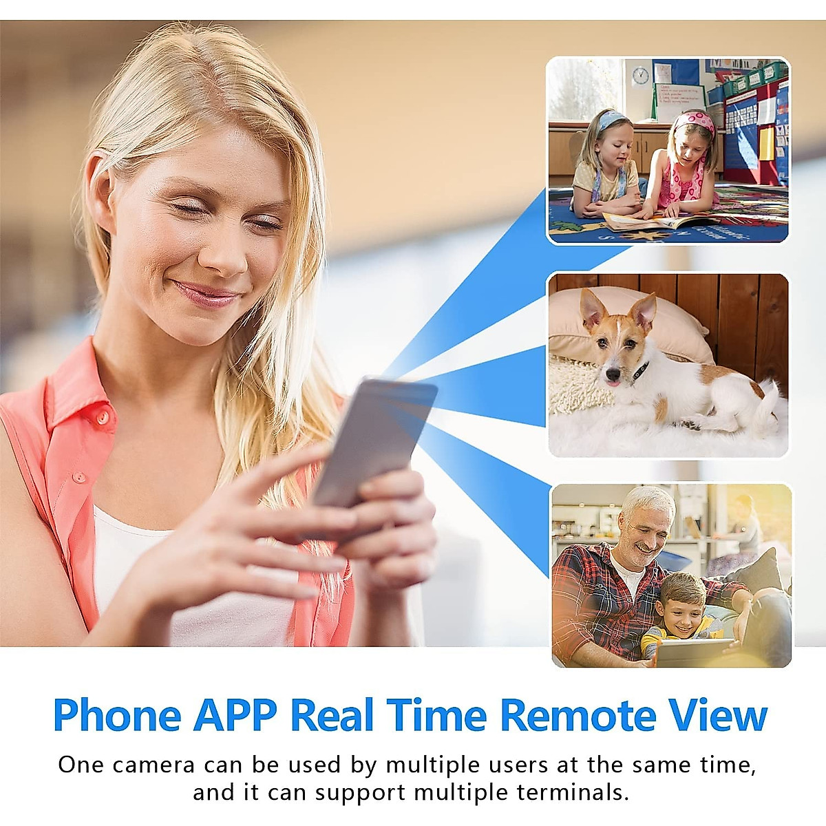 Wireless WIFI Home Security Camera Body Indoor Outdoor Surveillance Room Camera 1080P HD With Night Vision, Motion Detection Phone Application built-in battery Cat dog camera for home security pet