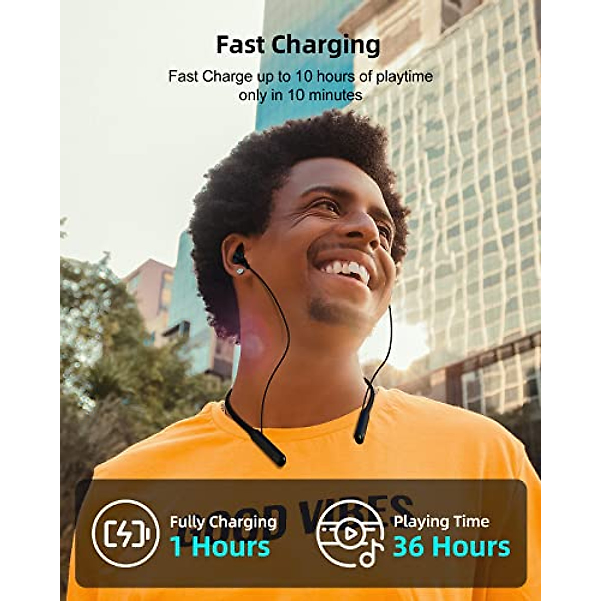 iFory Bluetooth Neckband Headphones, Wireless Bluetooth 5.3 Magnetic Earphones with HiFi Headsets, Sports Waterproof Earphones with Durability, Noise Cancelling with Mic for Gym Workout 18h Playtime