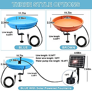 GIFANK [Clearance] Heated Bird Bath with Thermostatically Controlled 4-in-1 Bird Bath Bird Heater Heatable Bird Bath Bowl Heated Bird Waterer for Winter Outdoor Garden Yard Patio Lawn