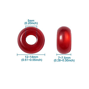 Craftdady 100pcs Large Hole Resin European Spacer Beads 13-14x7-7.5mm Imitation Cat Eye Mixed Colors Slider Charm Beads for Jewelry Making Hole: 5mm