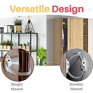 Inaya 12-Pack Heavy-Duty Anti-Tip Furniture Straps- Home Furniture Wall Anchors for Baby Proofing Dressers, Cabinets, Closets, Bookshelves and TVs - Child Safety Earthquake Secure Mount Anchors