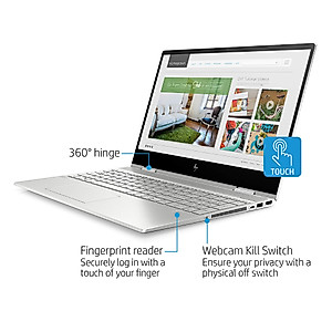 HP 2021 Flagship Envy x360 Convertible 2 in 1 Laptop 15.6inch FHD IPS Touchscreen Intel Quad-Core i5-10210U(Beats i7-8550U) 16GB DDR4 512GB SSD Backlit Fingerprint Win 10 + Pen Natural silver RAM I