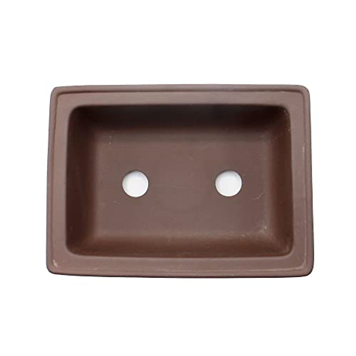 Yokkaichi Banko Yaki Bonsai Pot Ceramic Rectangle Window Shaped Decorations Noglazed (6.5")