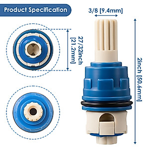 Dreyoo 2 Pack Hot Cold Faucet Cartridge Replacement Compatible with Pfister 9100310/Pfister 9100320, Hot Cold Water Handle Faucet Ceramic Cartridge