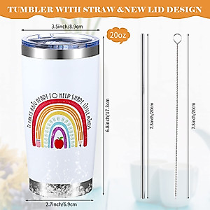 Hoolerry Teacher Gifts for Women Teacher Appreciation Gifts Teacher Tumbler with Straw Teacher Cup 20 oz Stainless Steel Teacher Mug for Travel Birthday Thanksgiving Christmas Gifts(Cute Style)