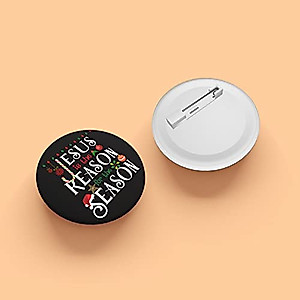 Christian Jesus is The Reason for The Season Pins Funny Christmas Stocking Stuffer Gifts Button Pins Buttons Badges Pins