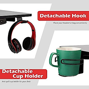 OUTFINE Heavy Duty Dual Motor Height Adjustable Standing Desk Electric Dual Motor Home Office Stand Up Computer Workstation with Splice Board (Black, 63") Desktop Load up to 220lbs