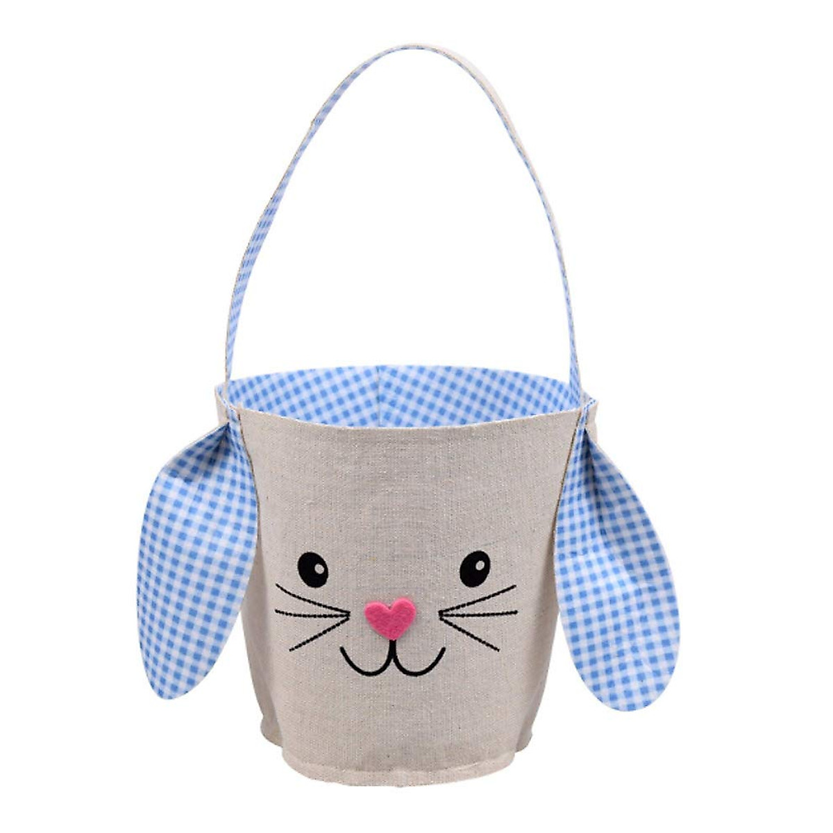 Easter Basket with Bunny Ears and Handle for Toddler Boys or Girls (Blue)