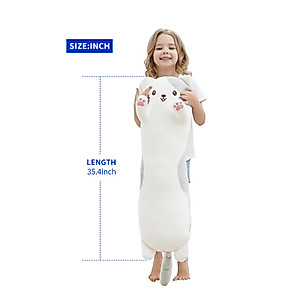 Dalmao 35.4" Cat Stuffed Animal, Soft Long Pillow Doll Cute Cartoon Kitten Plush Hugging Pillow Plushies Toy Gift for Kids, Girls, Halloween, Christmas, Thanksgiving, Birthdays