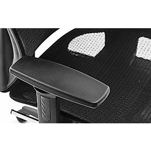 HOMESTOOL Office Chair Ergonomic Desk Chair with 2-axis Adjustable Lumbar Support, Carbon Fabric Mesh Chair PC Computer Chair High Back Office Chair with Waterfall Seat 330lbs Capacity Black
