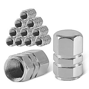 Car Tire tire Valve Cap Valve stem Cover, 12PCS Valve stem Cap,for Automobiles, SUV, Motorcycles, Bicycles, and Trucks, Universal tire Valve stem Cap (Silvery)
