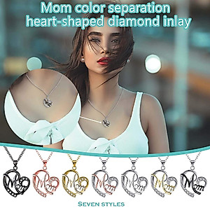 iLH Clearance Deals MOM Letter Pendant Womens Charm Engagement Crystal Rhinestone Necklace Jewelry Gift by (N)