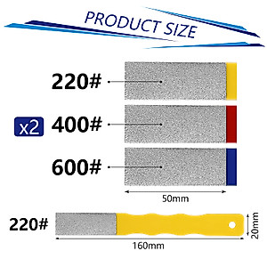 6 Pcs Diamond Sharpening Hones Sets Color Coded Diamond Sharpening Hone Sharpening Stones Diamond Sharpener Set Diamond Paddles Sharpening Tools Flat Hand File Knife Sharpener for Hunting, Outdoor
