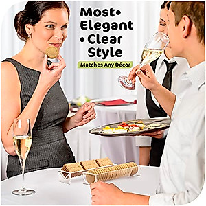 Srenta Clear Cracker Tray for Serving, Set of 2 Rectangular Cracker Holder for Serving Trays, Acrylic Cracker Dish, Food Display Cracker Serving Tray Stand for Home, Party & Charcuterie Board Platter