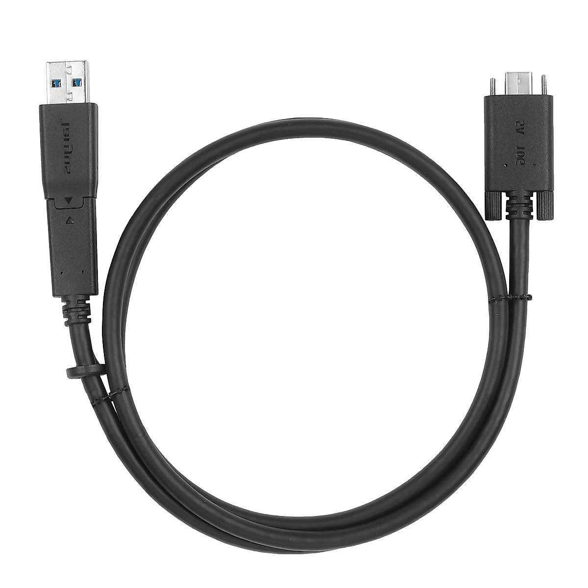 Targus USB-C Male to USB-C Male Cable with Screw and USB-A Tether, 1M Length for Secure and Reliable Connectivity, Compact Design for Travel (ACC1133GLX)