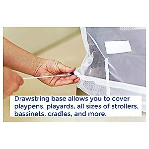 Baby Playpen Mosquito Net with Zippers, Premium Quality by Tedderfield, for Pack ‘n Play Playpens, Strollers, Easy Zip Access to Baby, Drawstring Base, Ideal Portable Bug Netting