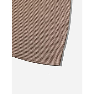 Floerns Girl's 2 Piece Outfit Letter Print Cami Bodycon Dress with Long Sleeve Top Camel 8-9Y